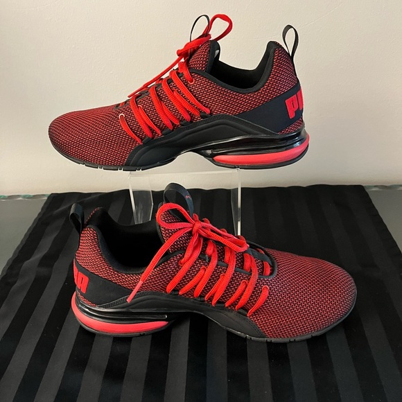 Puma | Shoes | Puma Axelion Mens Red Black Mesh Training Shoes Size 95 ...